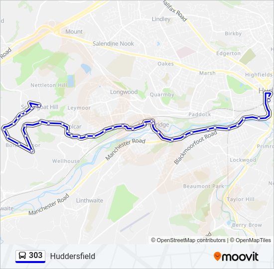 303 Route: Schedules, Stops & Maps - Huddersfield Town Centre (Updated)