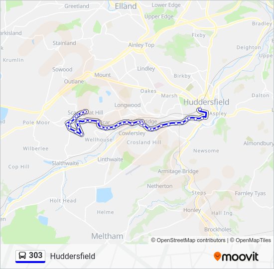 303 Route: Schedules, Stops & Maps - Scapegoat Hill (Updated)