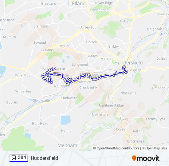 304 Route: Schedules, Stops & Maps - Scapegoat Hill (Updated)