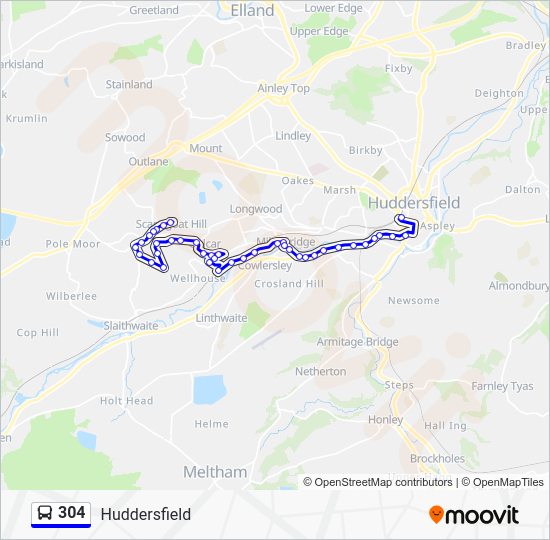 304 Route: Schedules, Stops & Maps - Scapegoat Hill (Updated)