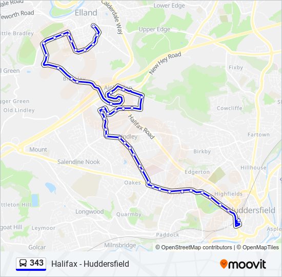 343 Route: Schedules, Stops & Maps - Elland (Updated)