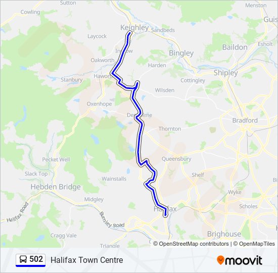 502 Route: Schedules, Stops & Maps - Halifax Town Centre (Updated)