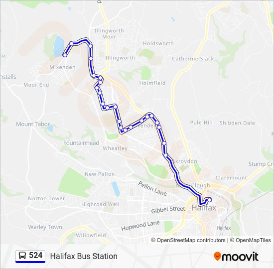 524 Route: Schedules, Stops & Maps - Halifax Bus Station (Updated)