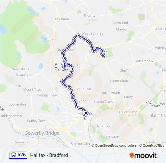 526 Route: Schedules, Stops & Maps - Halifax Town Centre (Updated)