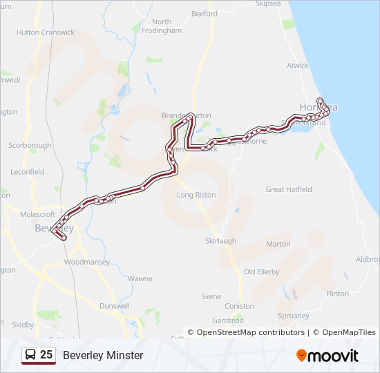 25 Route: Schedules, Stops & Maps - Beverley Minster (Updated)