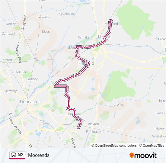 n2 Route: Schedules, Stops & Maps - Moorends (Updated)