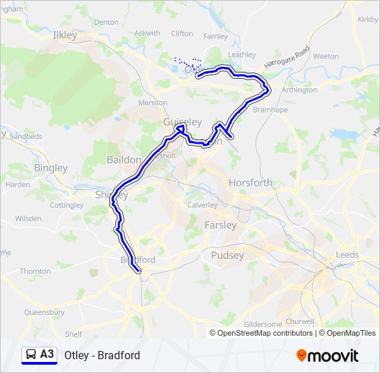 a3 Route: Schedules, Stops & Maps - Otley (Updated)