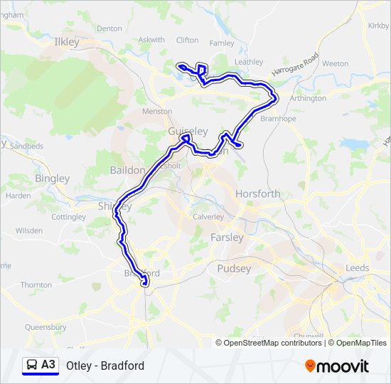 a3 Route: Schedules, Stops & Maps - Otley (Updated)