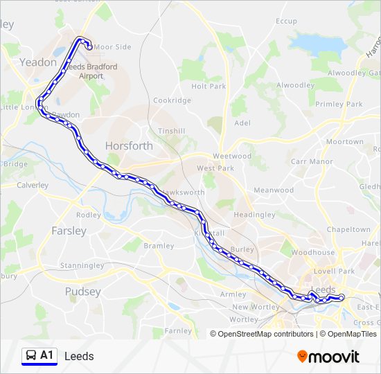 A1 Route: Schedules, Stops & Maps - Leeds Bus Station (Updated)