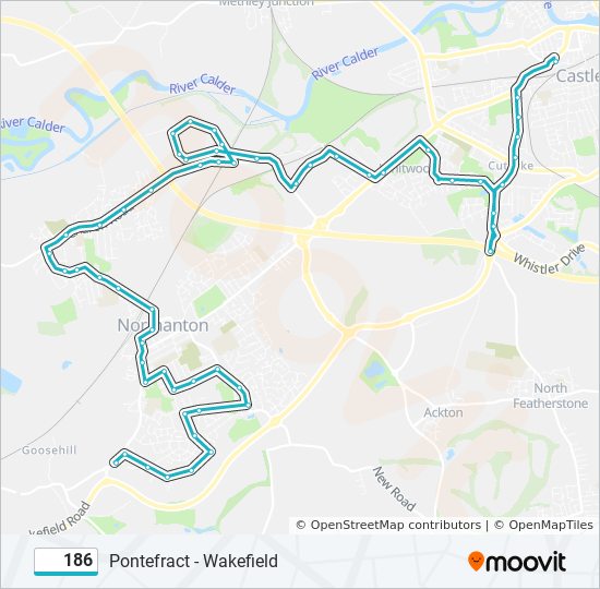 186 Route: Schedules, Stops & Maps - Normanton (Updated)