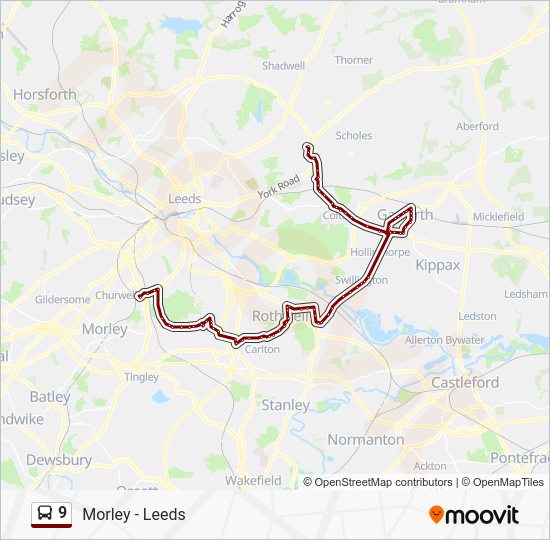 9 Route: Schedules, Stops & Maps - Stand D Seacroft Bus Station (Updated)