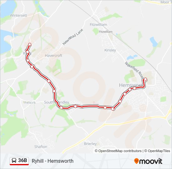 36b Route: Schedules, Stops & Maps - Ryhill (Updated)