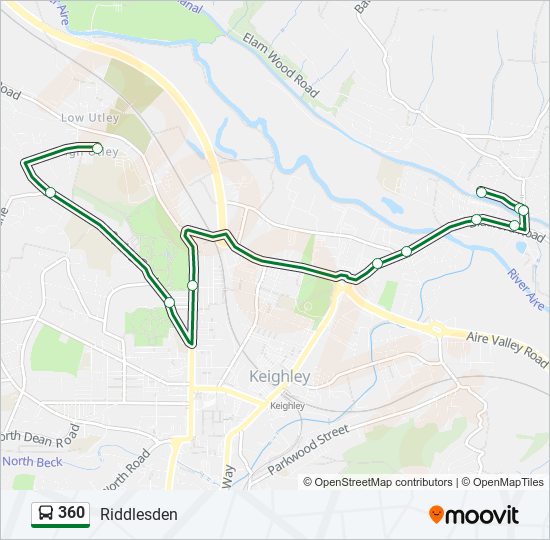 360 Route: Schedules, Stops & Maps - Riddlesden (Updated)