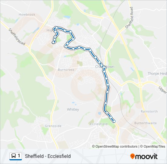 1 Route: Schedules, Stops & Maps - Ecclesfield (Updated)