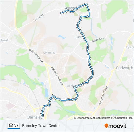 57 Route: Schedules, Stops & Maps - Barnsley Town Centre (Updated)