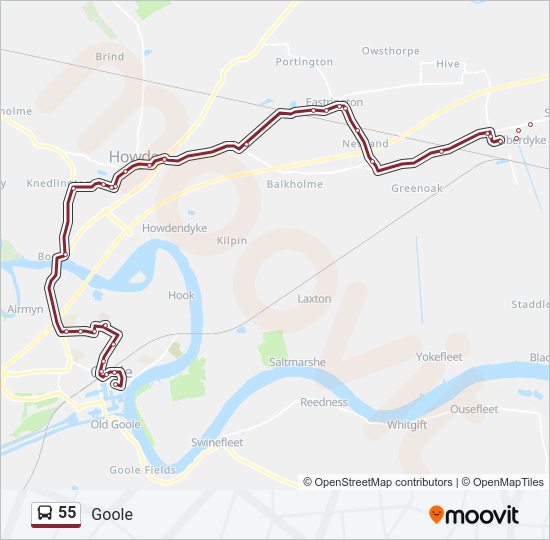 55 Route: Schedules, Stops & Maps - Goole (Updated)