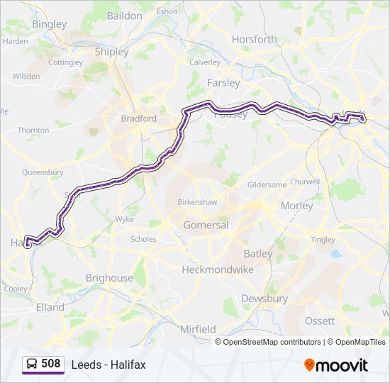 508 Route: Schedules, Stops & Maps - Leeds City Centre (Updated)