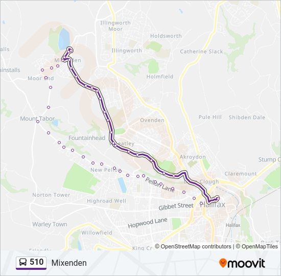 510 Route: Schedules, Stops & Maps - Mixenden (Updated)
