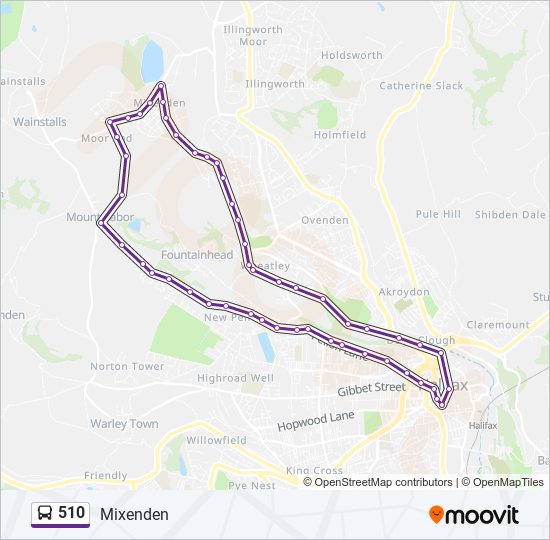 510 Route: Schedules, Stops & Maps - Mixenden (Updated)