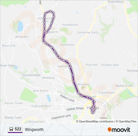 522 Route: Schedules, Stops & Maps - Illingworth (Updated)