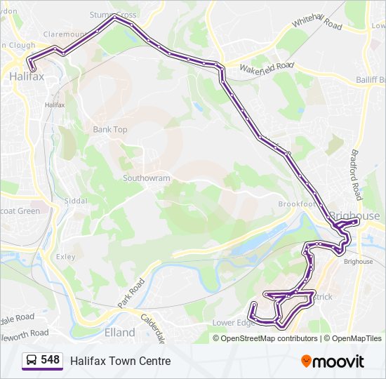 548 Route Schedules Stops Maps Halifax Town Centre Updated 