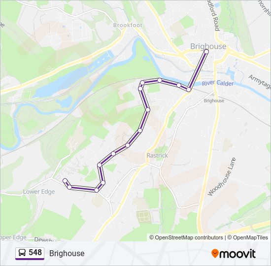 548 Route: Schedules, Stops & Maps - Brighouse (Updated)