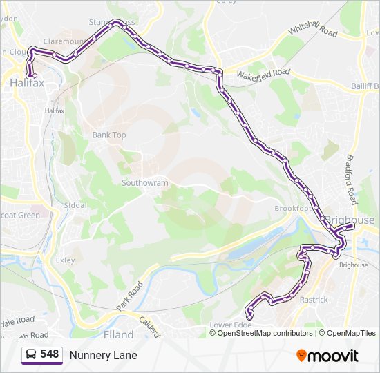 548 Route: Schedules, Stops & Maps - Nunnery Lane (Updated)