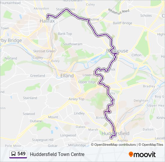 549 Route: Schedules, Stops & Maps - Huddersfield Town Centre (Updated)