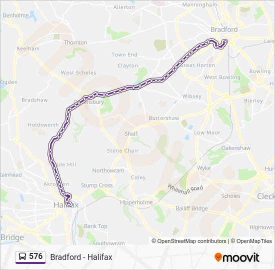 576 Route: Schedules, Stops & Maps - Bradford Interchange (Updated)