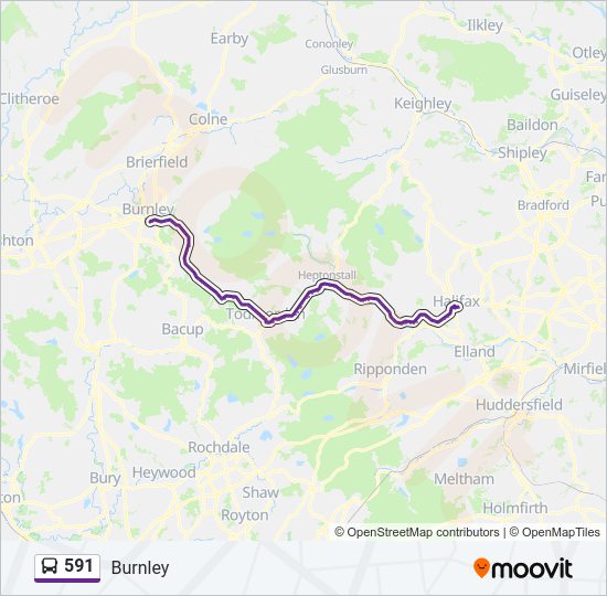 591 Route: Schedules, Stops & Maps - Burnley (Updated)