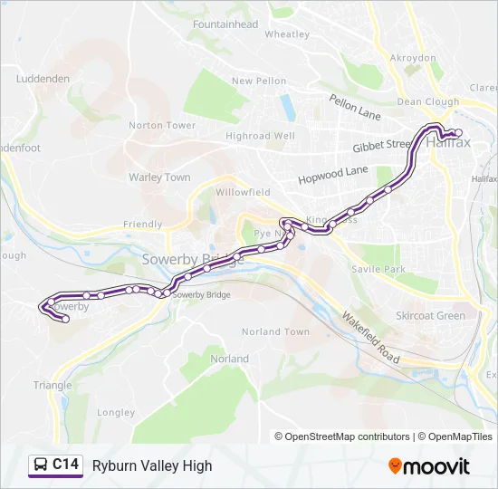 C14 Route: Schedules, Stops & Maps - Ryburn Valley High (Updated)
