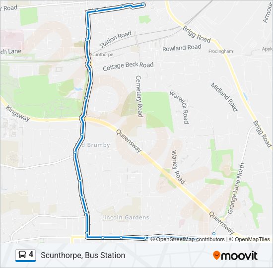 4 Route: Schedules, Stops & Maps - Scunthorpe, Bus Station (Updated)