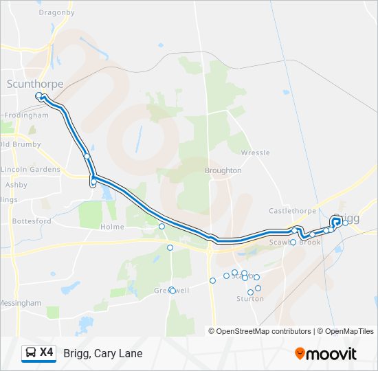 X4 Route: Schedules, Stops & Maps - Brigg, Cary Lane (Updated)