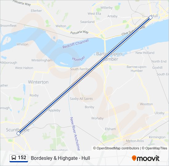 152 Route: Schedules, Stops & Maps - Scunthorpe - Hull (Updated)