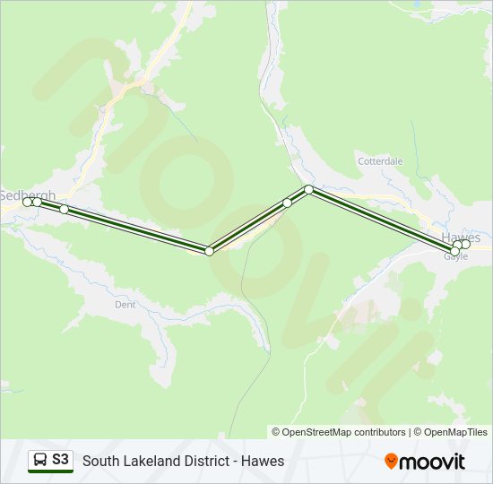 s3 Route: Schedules, Stops & Maps - Sedbergh (Updated)