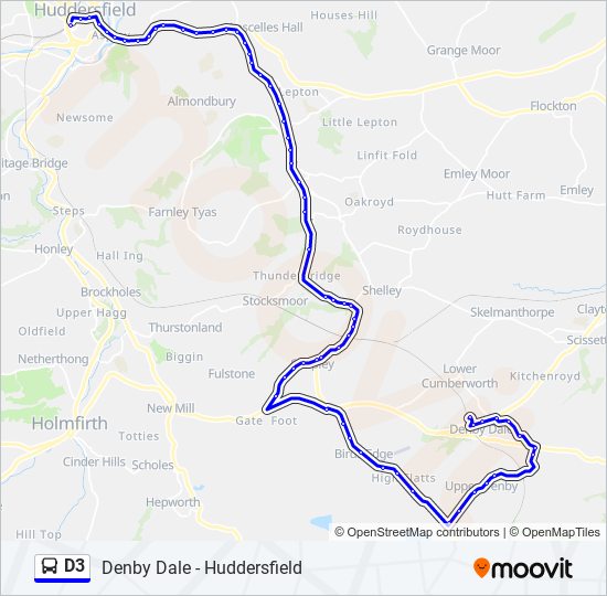 d3 Route: Schedules, Stops & Maps - Huddersfield Town Centre (Updated)