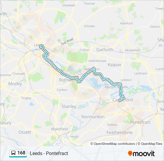 168 Route: Schedules, Stops & Maps - Leeds City Centre (Updated)
