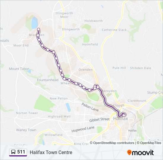 511 Route: Schedules, Stops & Maps - Halifax Town Centre (Updated)