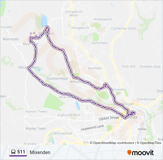 511 Route: Schedules, Stops & Maps - Mixenden (Updated)