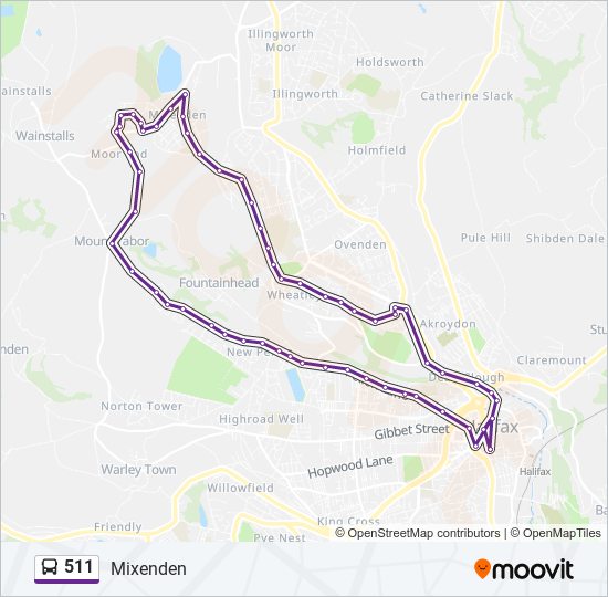 511 Route: Schedules, Stops & Maps - Mixenden (Updated)