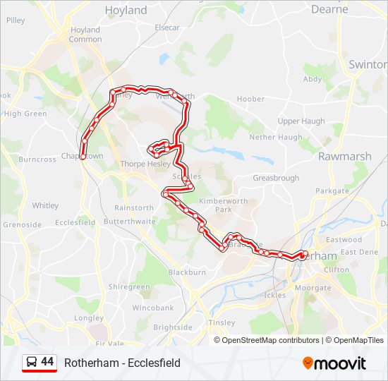 44 Route: Schedules, Stops & Maps - Chapeltown (Updated)