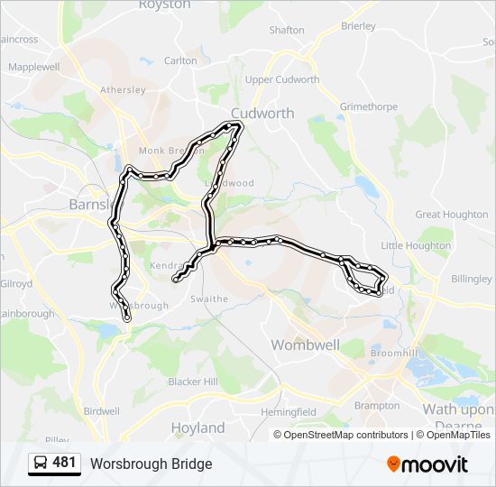 481 Route: Schedules, Stops & Maps - Worsbrough Bridge (Updated)