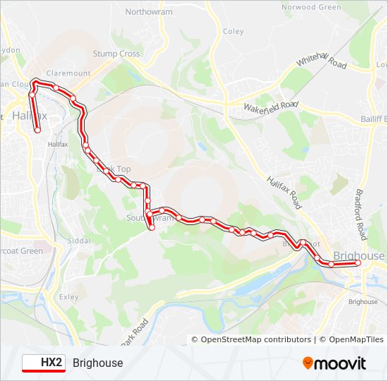 hx2 Route: Schedules, Stops & Maps - Brighouse (Updated)
