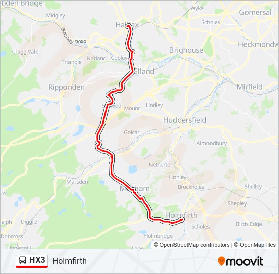 HX3 Route: Schedules, Stops & Maps - Holmfirth (Updated)