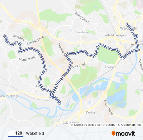 120 Route: Schedules, Stops & Maps - Ossett (Updated)