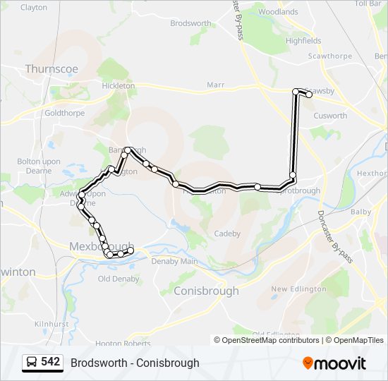 542 Route: Schedules, Stops & Maps - Mexborough (Updated)