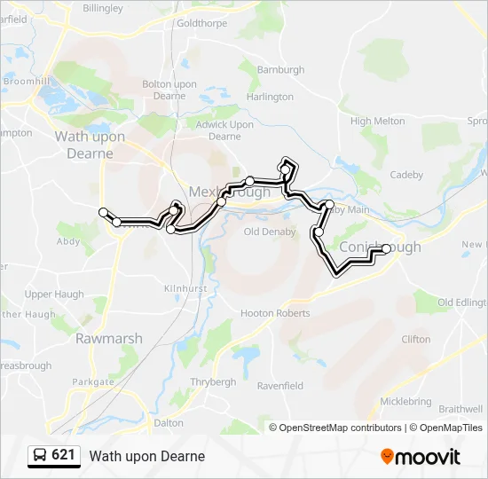 621 Route: Schedules, Stops & Maps - Wath upon Dearne (Updated)