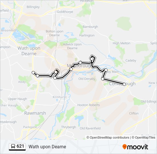 621 Route: Schedules, Stops & Maps - Wath upon Dearne (Updated)