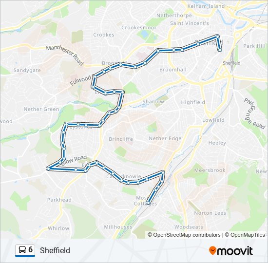 6 Route: Schedules, Stops & Maps - Millhouses (Updated)