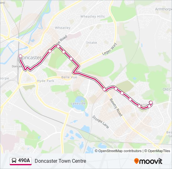 490a Route: Schedules, Stops & Maps - Doncaster Town Centre (Updated)